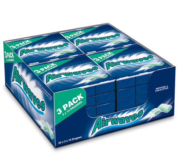 Sweets Free shipping | Wrigleys Airwaves Menthol Eucalyptus display