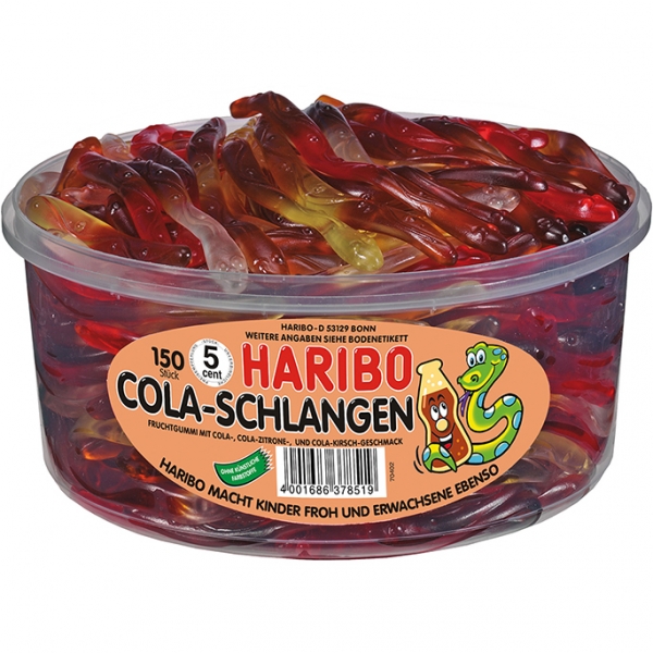 Süßwaren Versandkostenfrei | Haribo Cola-Schlangen Display